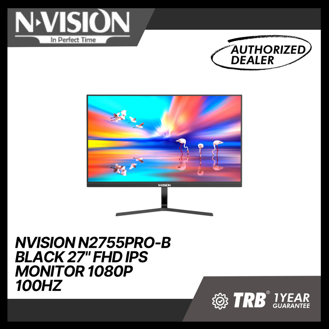 NVISION N2755PRO-B BLACK 27" FHD IPS MONITOR 1080P 100HZ — The Rig Builders